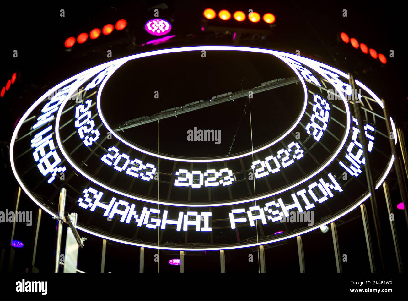 SHANGHAI, CHINA - SEPTEMBER 21, 2022 - Night view of SS 2023 Shanghai ...