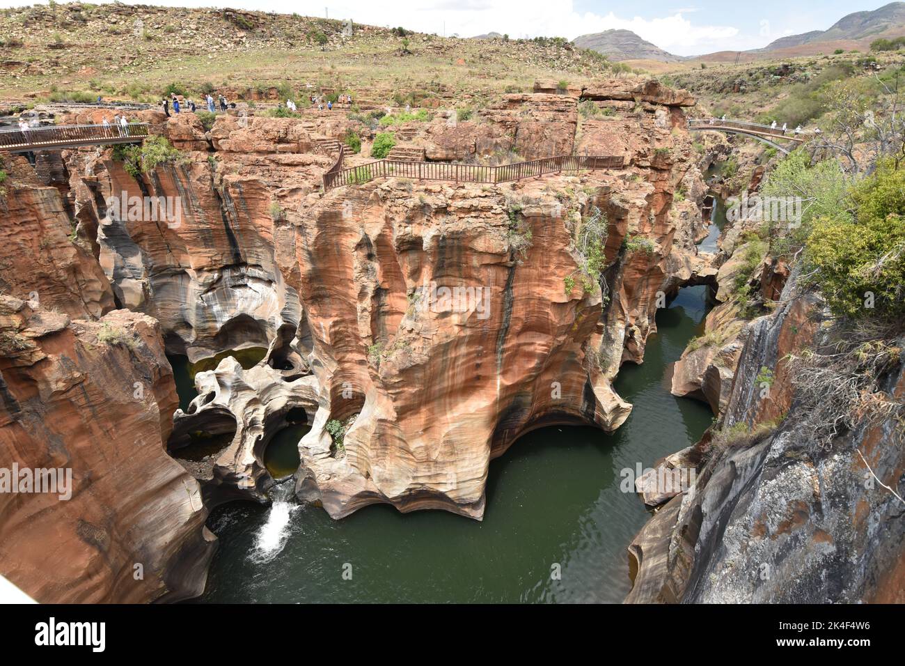 A wide angle shot of geological attraction of Bourke's Luck Potholes in ...