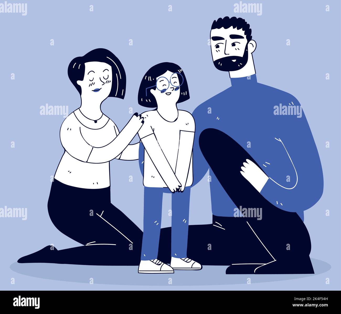 cute family, line art Stock Vector Image & Art - Alamy