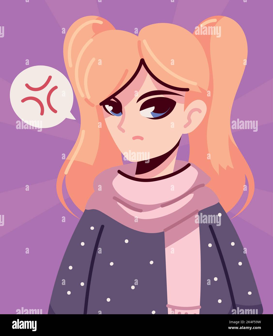 angry anime woman Stock Vector Image & Art - Alamy