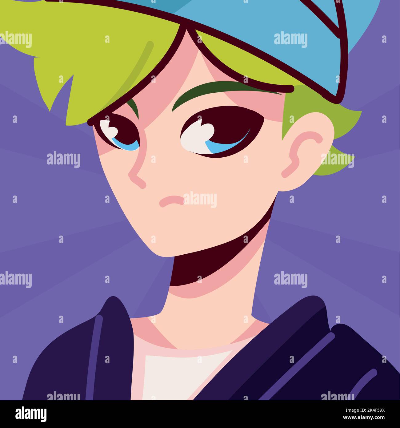 cute anime teen male Stock Vector Image & Art - Alamy