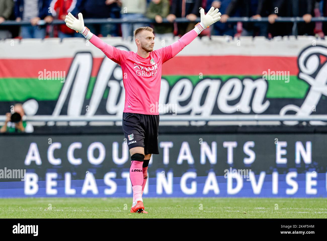 NIJMEGEN, NETHERLANDS - OCTOBER 2: Goalkeeper Jasper Cillessen of N.E.C ...