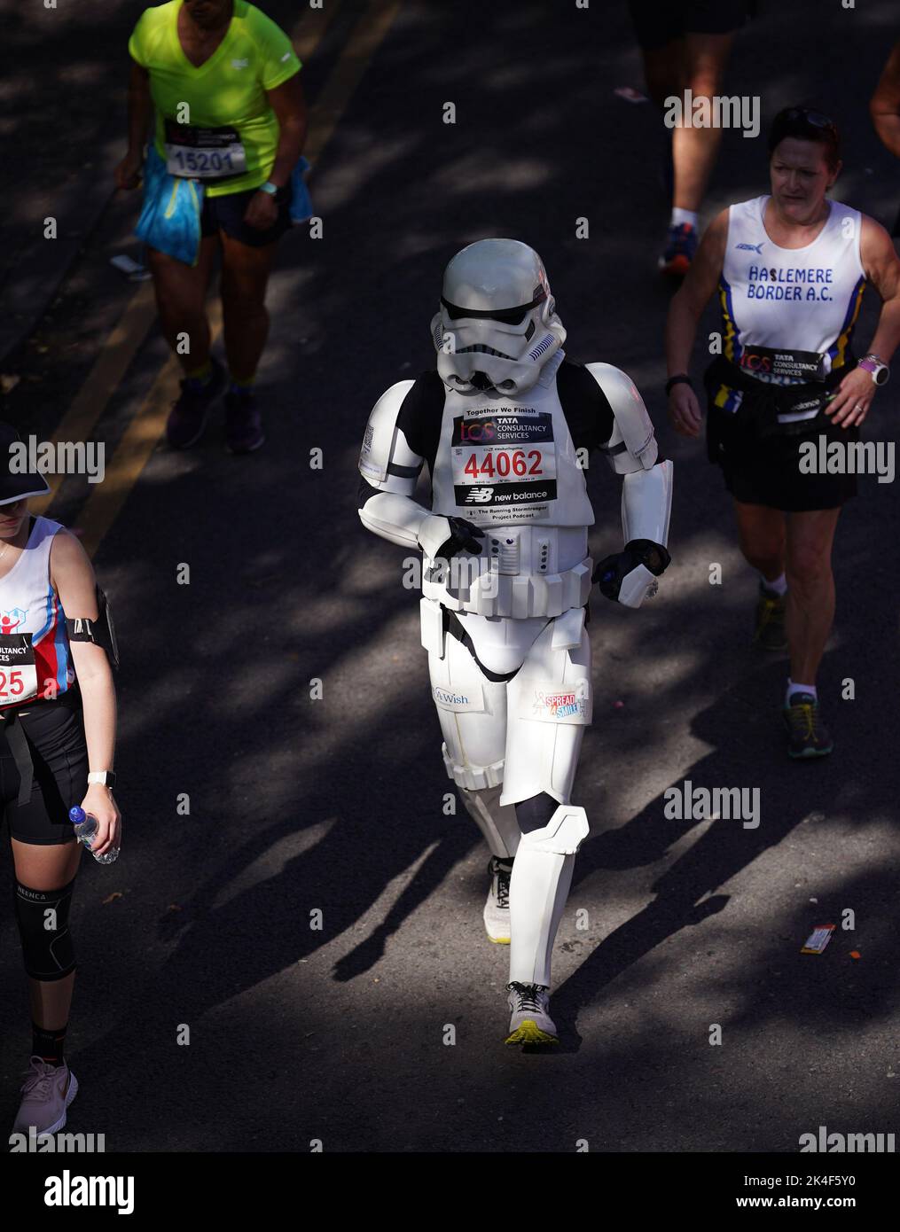 A runner dressed as a stormtrooper from Star Wars during the TCS London ...
