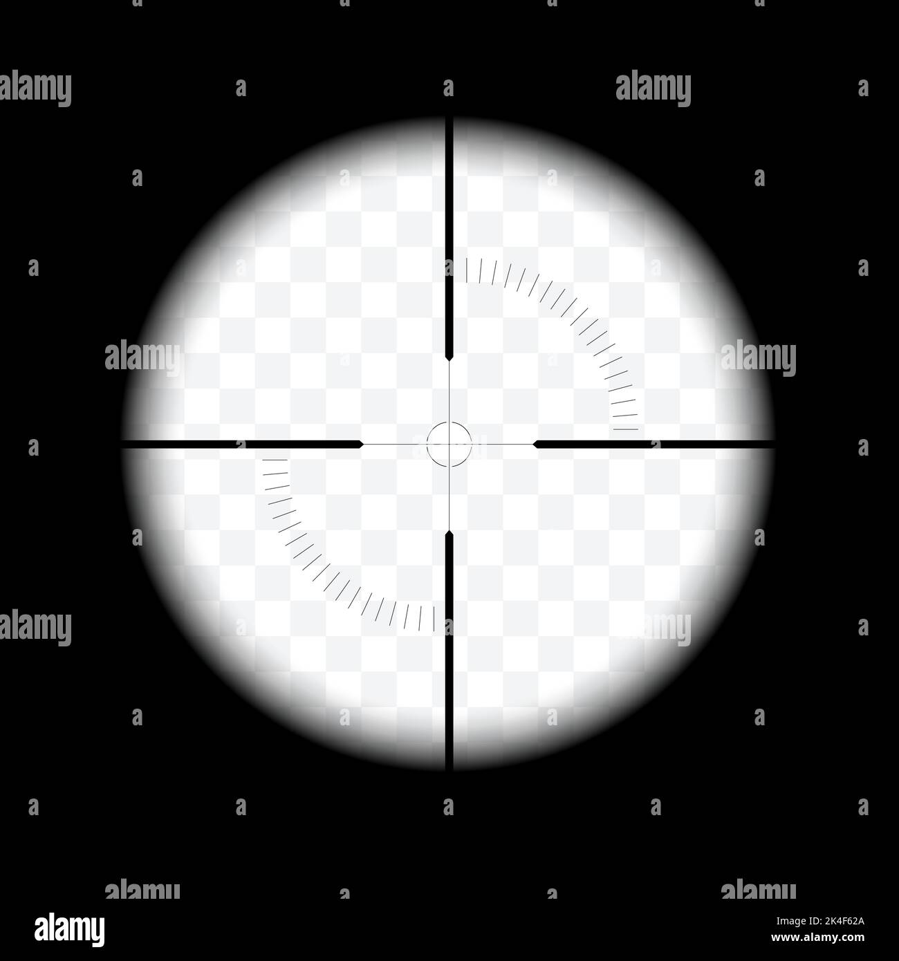 Realistic sniper or hunting rifle sight with reticle and transparent background - crosshair ...