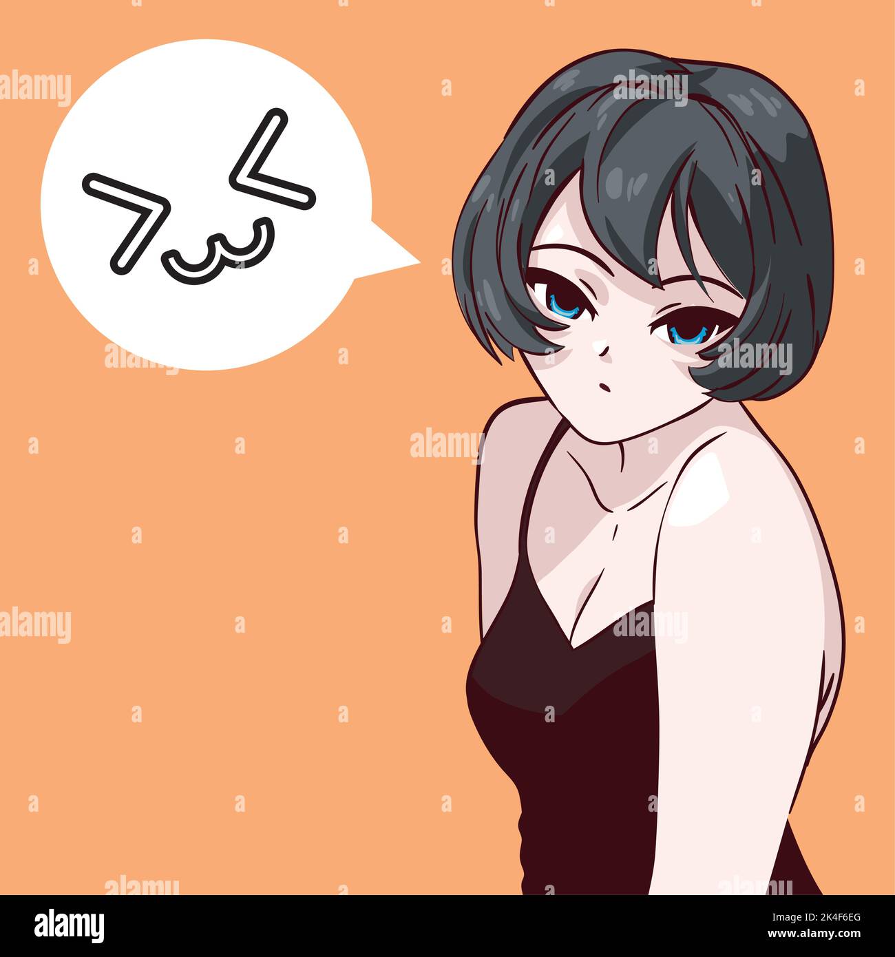 anime cute woman Stock Vector Image & Art - Alamy