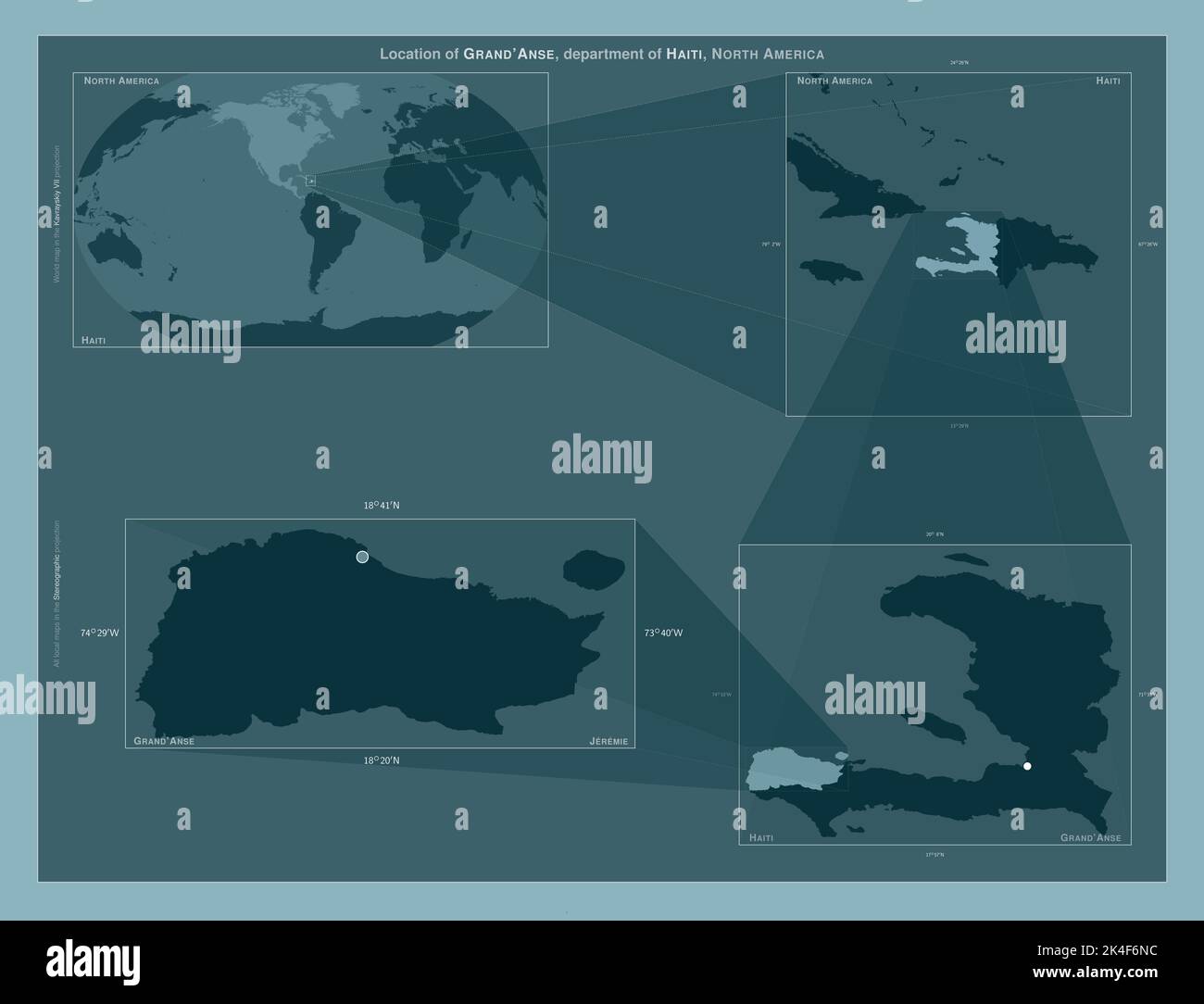 Grand'Anse, department of Haiti. Diagram showing the location of the ...