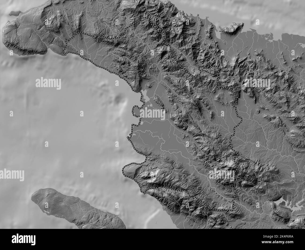 L'Artibonite, department of Haiti. Bilevel elevation map with lakes and rivers Stock Photo - Alamy