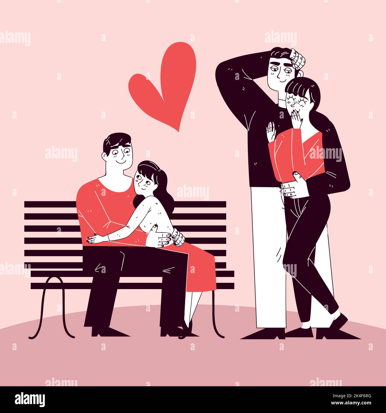 happy couples, line art Stock Vector Image & Art - Alamy