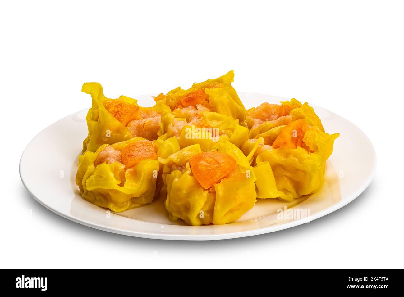 Fresh delicious homemade shrimp, minced pork and salted egg yolk ...