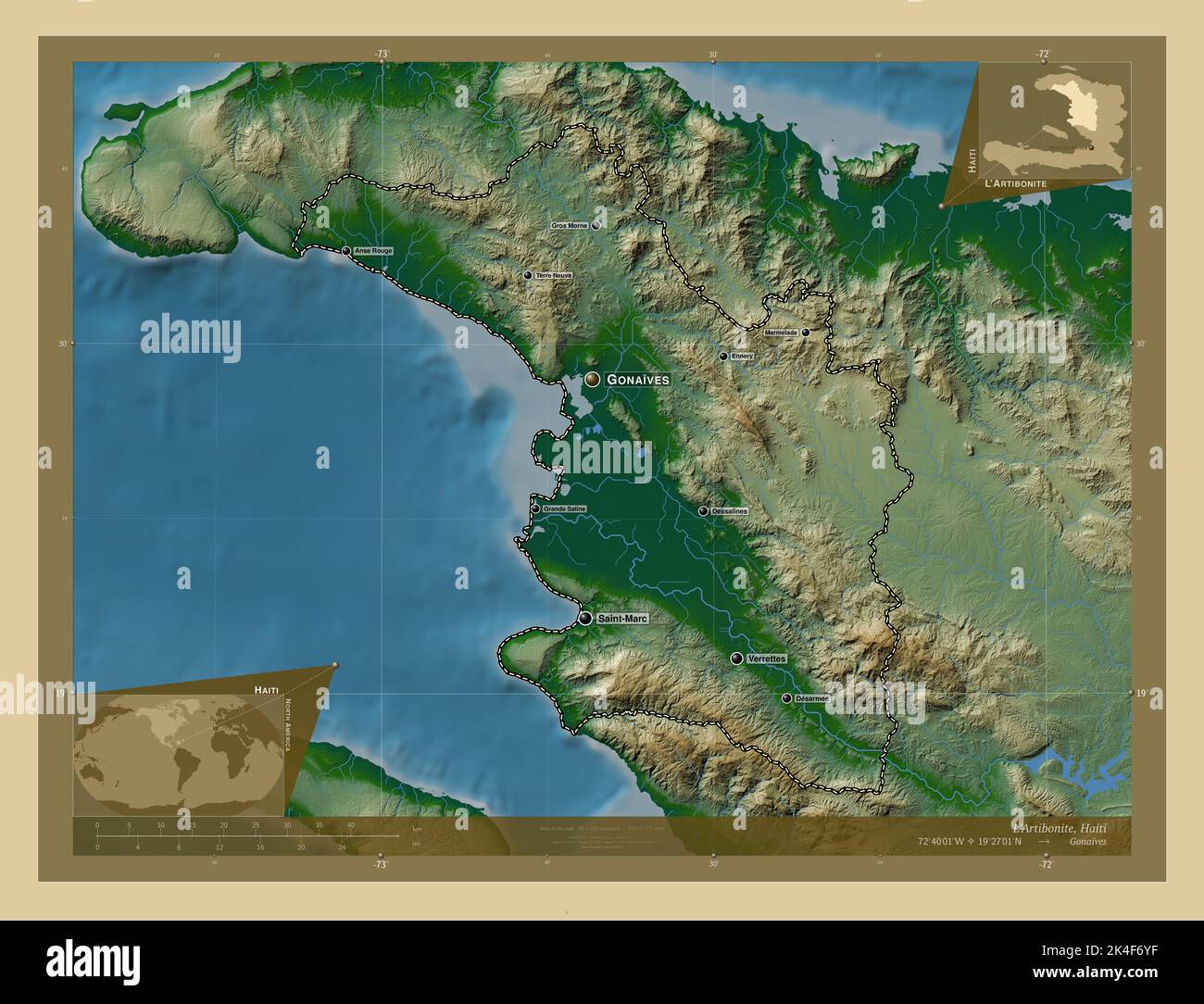 Haiti Elevation Map Topographic Map Of Haiti Stock Illustration