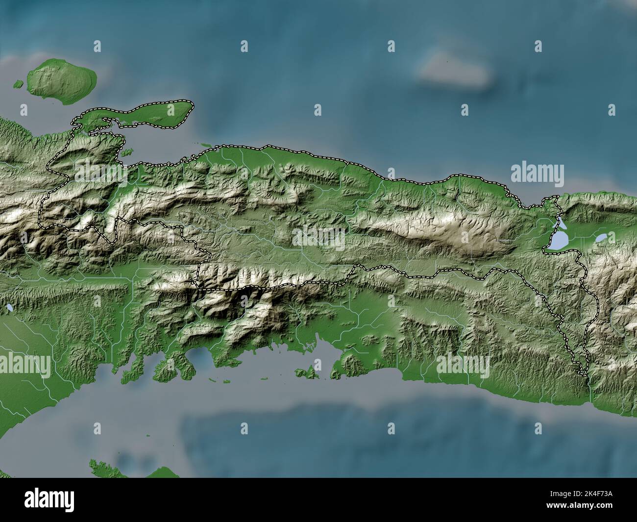 Nippes, department of Haiti. Elevation map colored in wiki style with ...