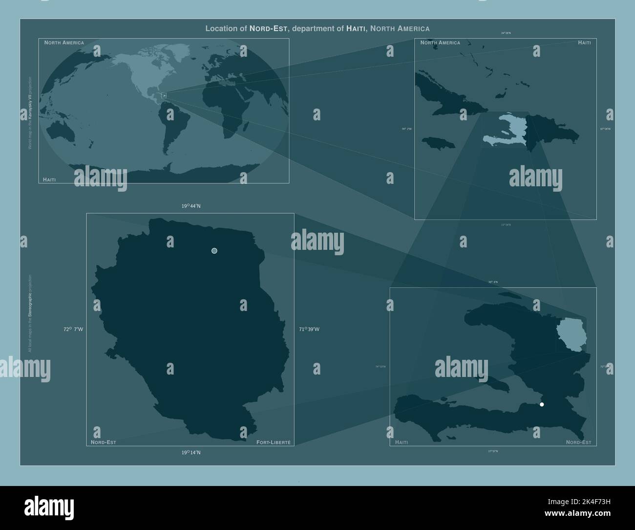 Nord-Est, department of Haiti. Diagram showing the location of the ...