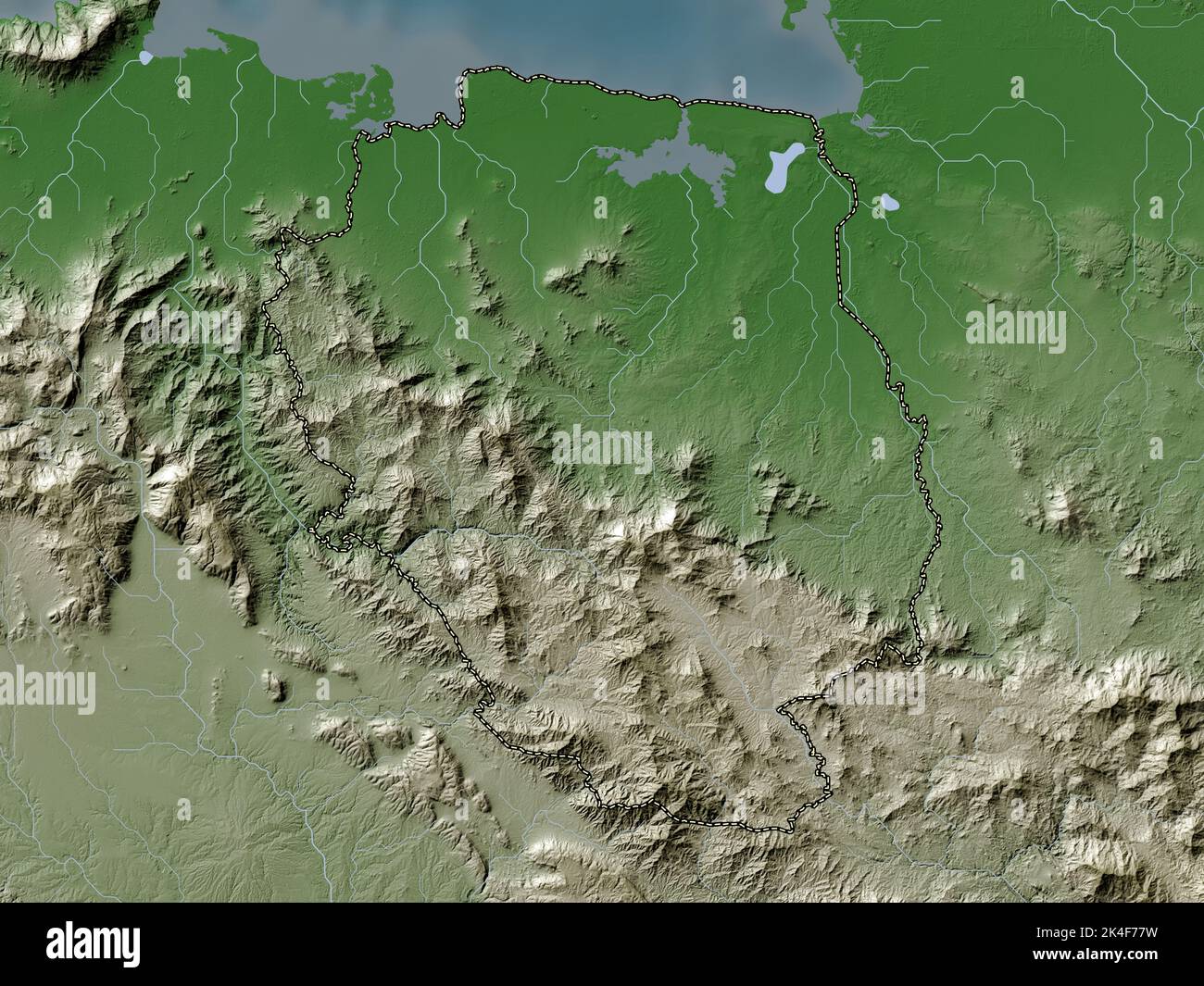 Nord-Est, department of Haiti. Elevation map colored in wiki style with ...