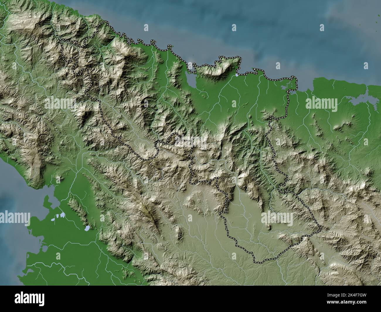 Nord, department of Haiti. Elevation map colored in wiki style with ...