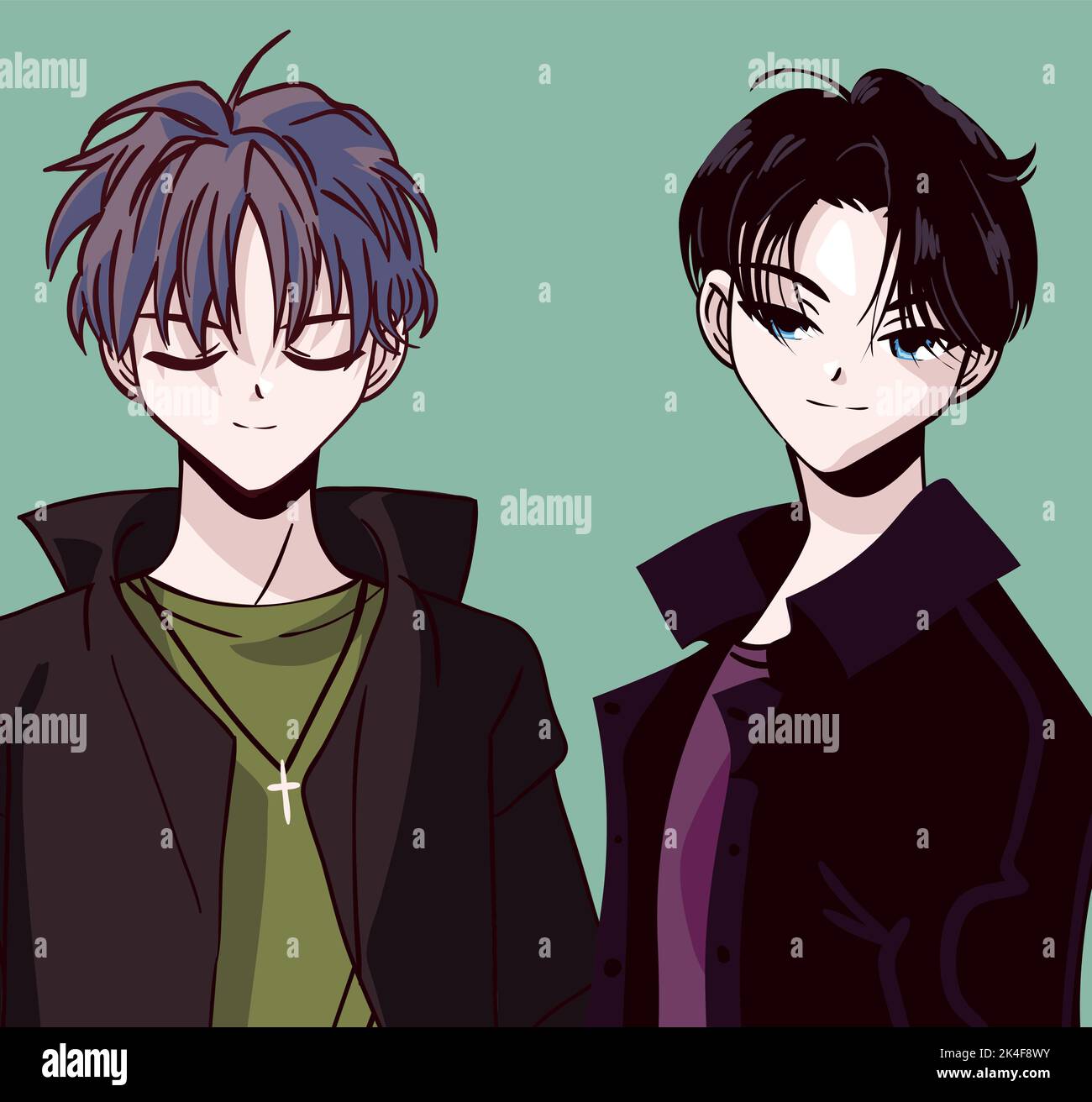 anime men portrait Stock Vector Image & Art - Alamy