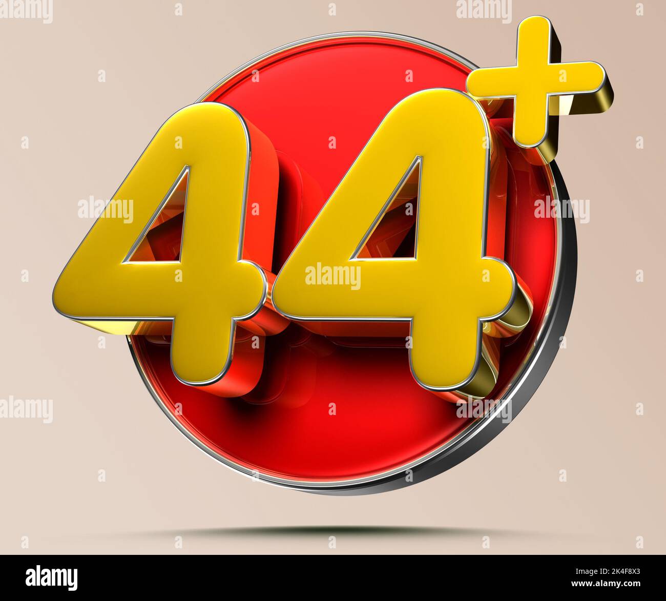 44 plus 3D illustration on light cream background have work path ...