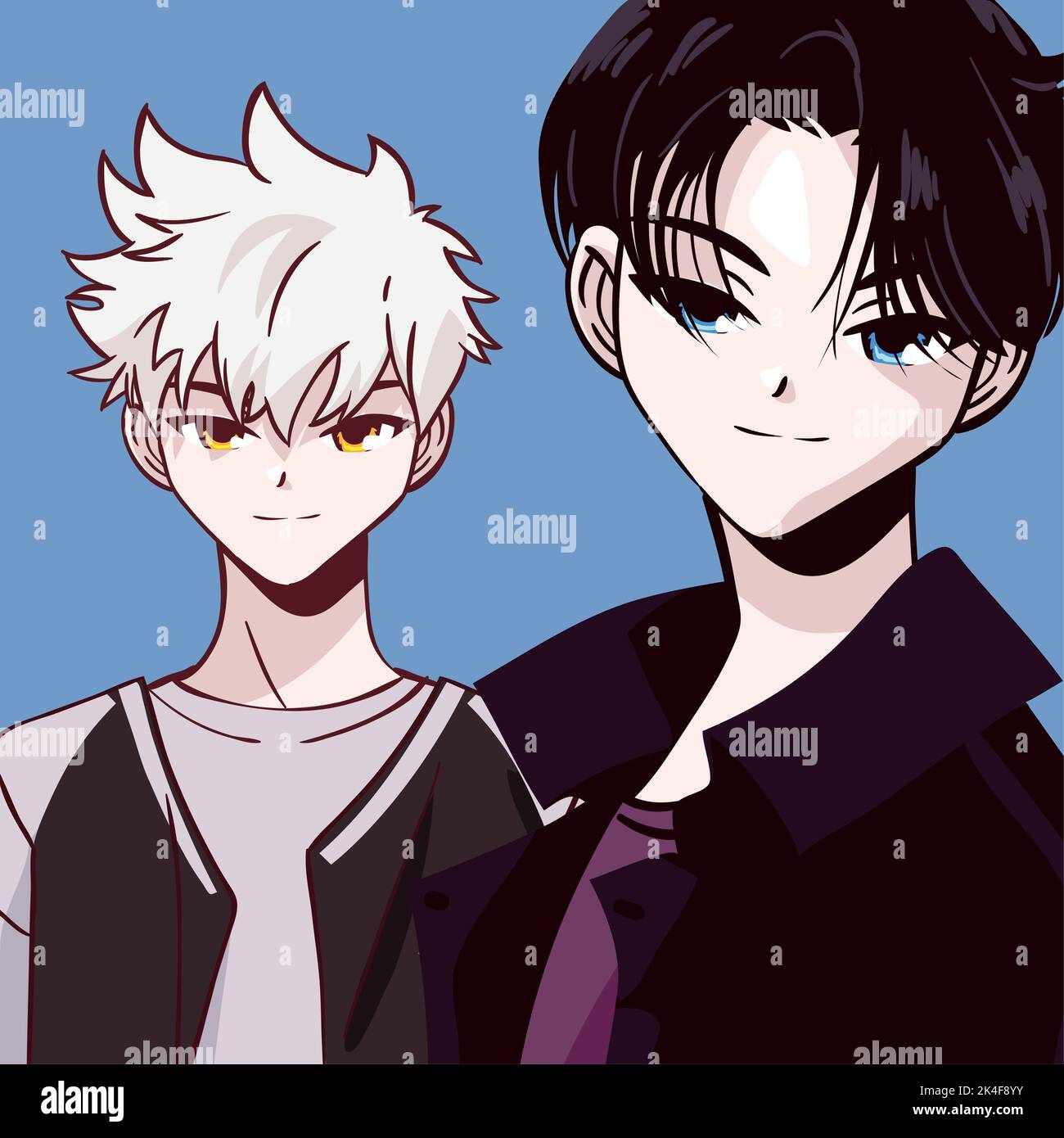 two male anime Stock Vector Image & Art - Alamy