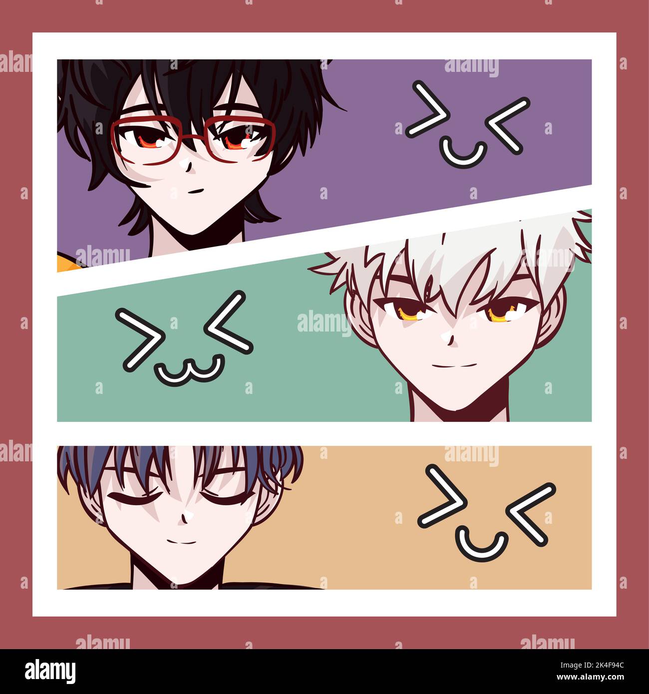 anime male faces Stock Vector Image & Art - Alamy