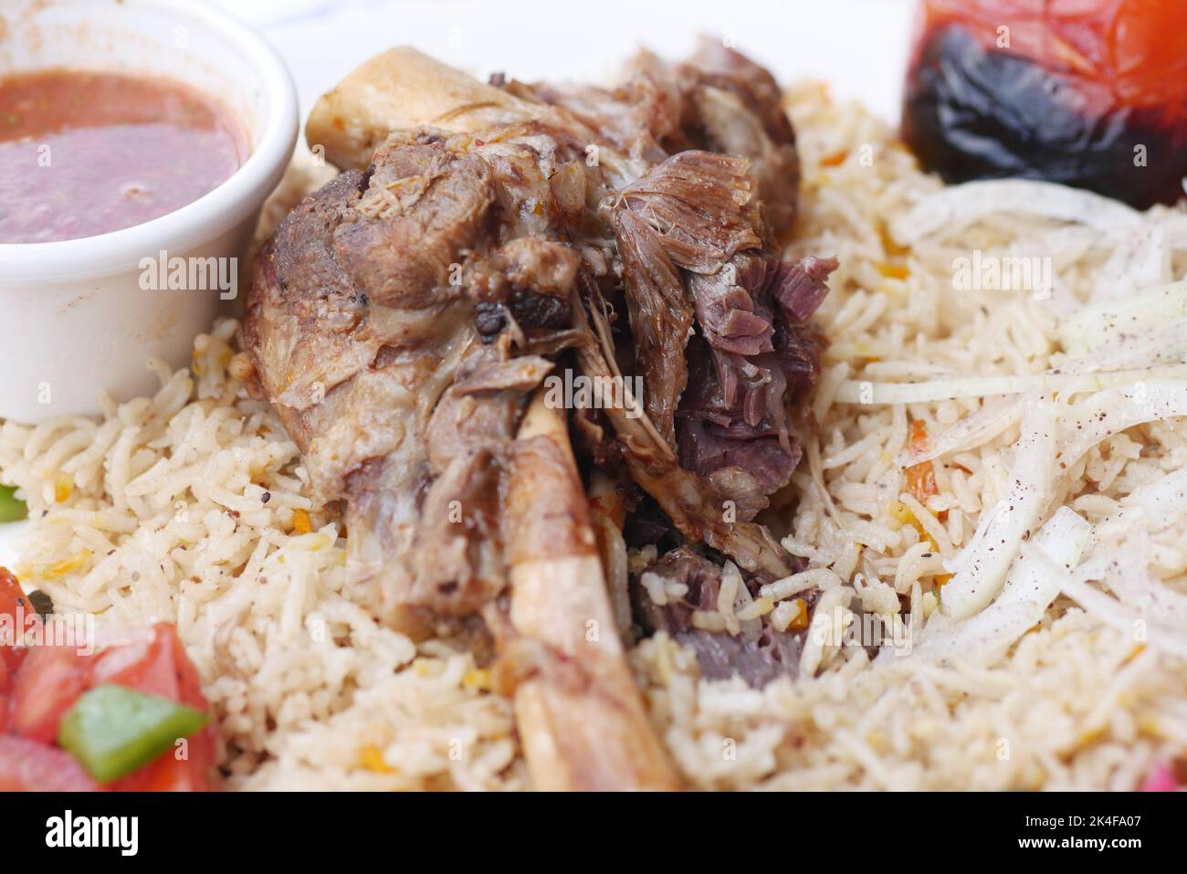 mutton biryani meal in a plate on table Stock Photo - Alamy