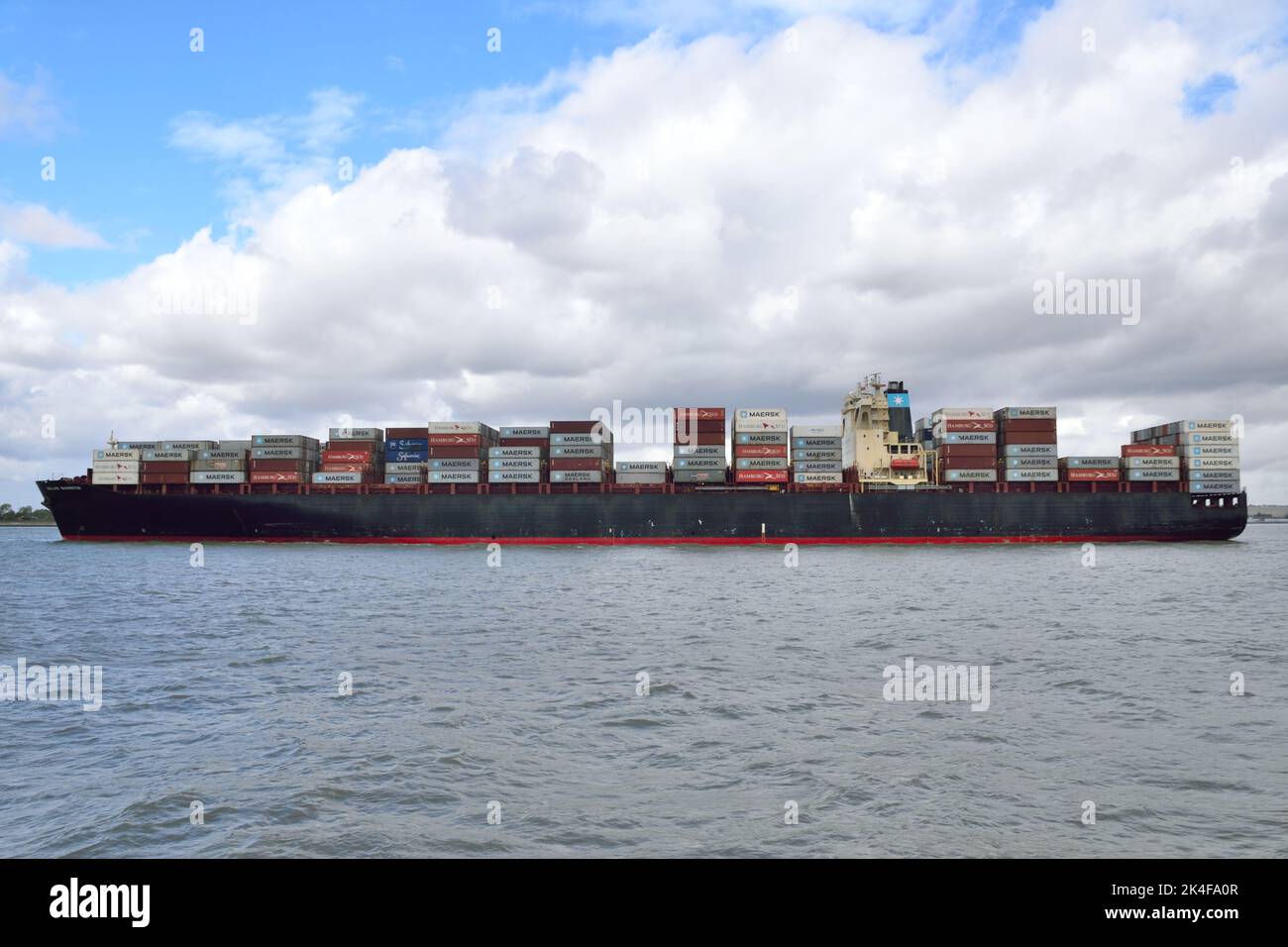 Container Ship SEALAND WASHINGTON heads up the Thames Estuary en-route ...