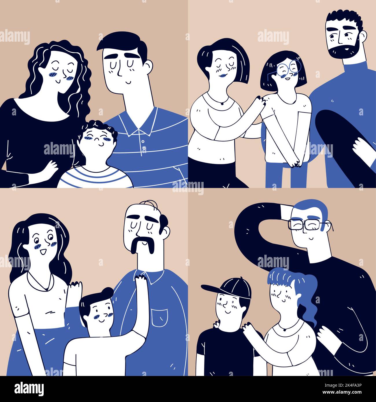 set of families Stock Vector Image & Art - Alamy