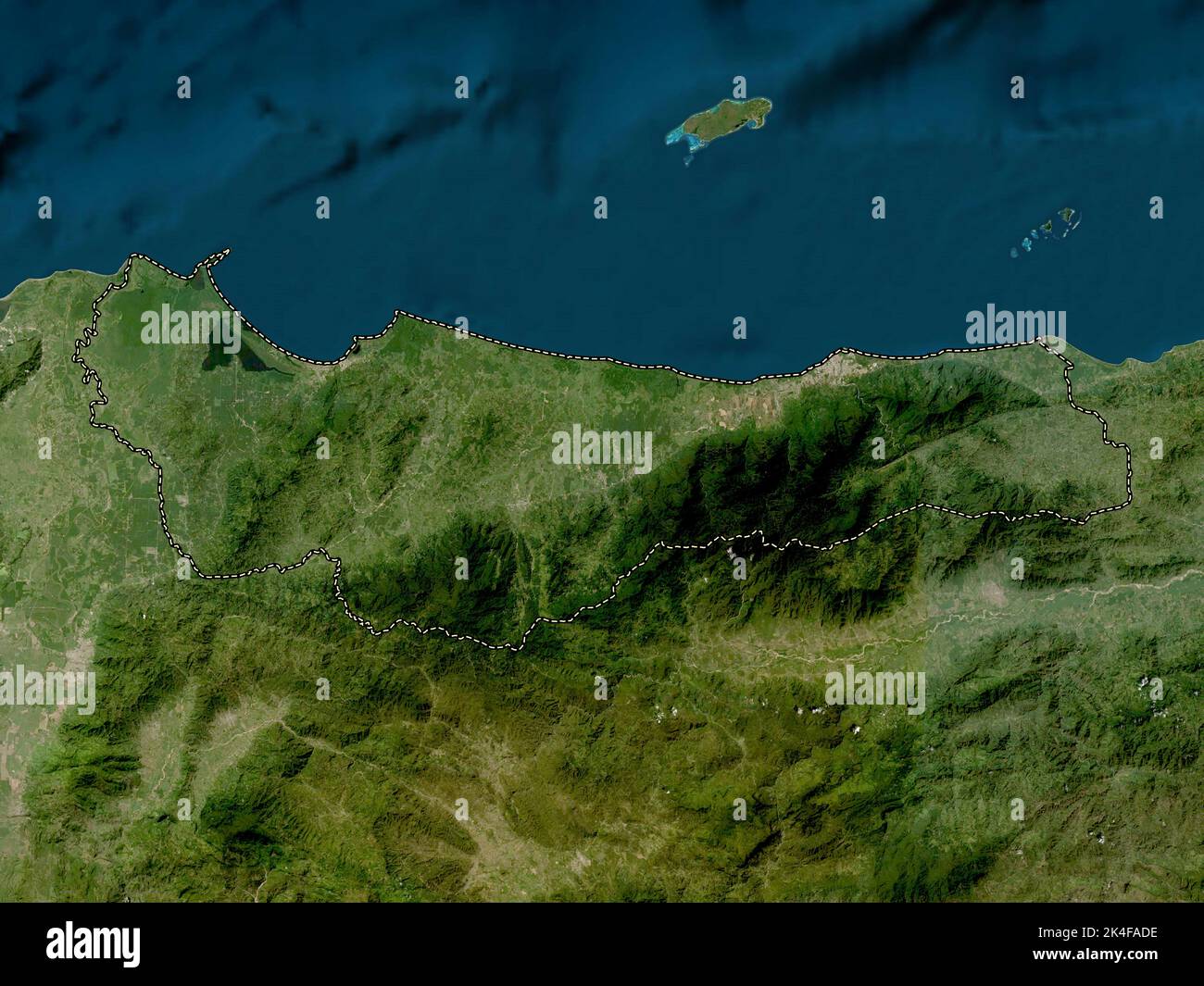Atlantida, department of Honduras. Low resolution satellite map Stock ...