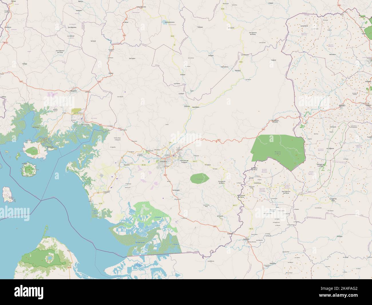Choluteca, department of Honduras. Open Street Map Stock Photo - Alamy