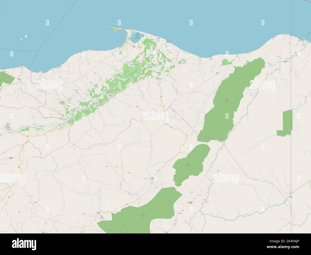 Colon, department of Honduras. Open Street Map Stock Photo - Alamy