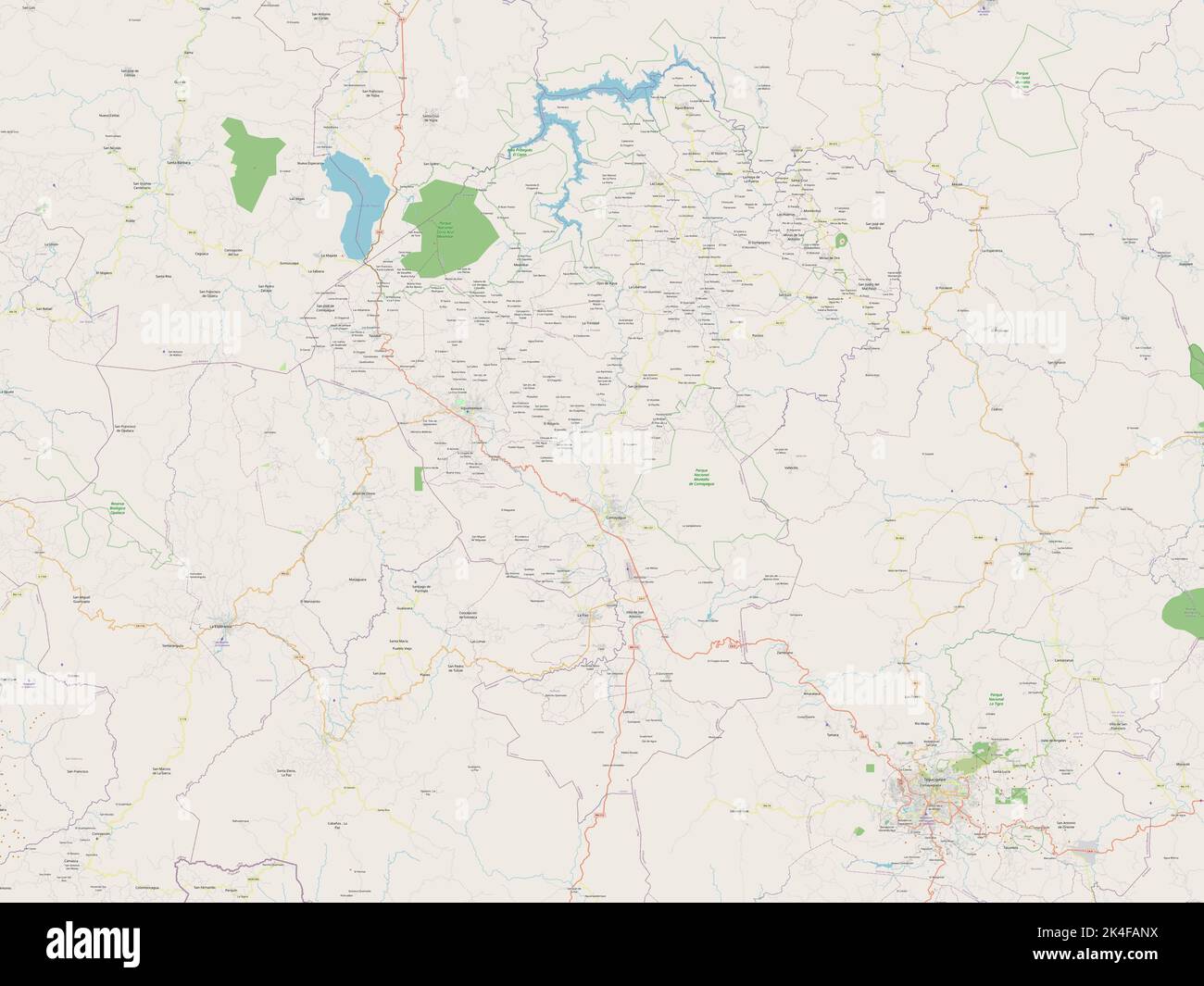 Comayagua, department of Honduras. Open Street Map Stock Photo - Alamy