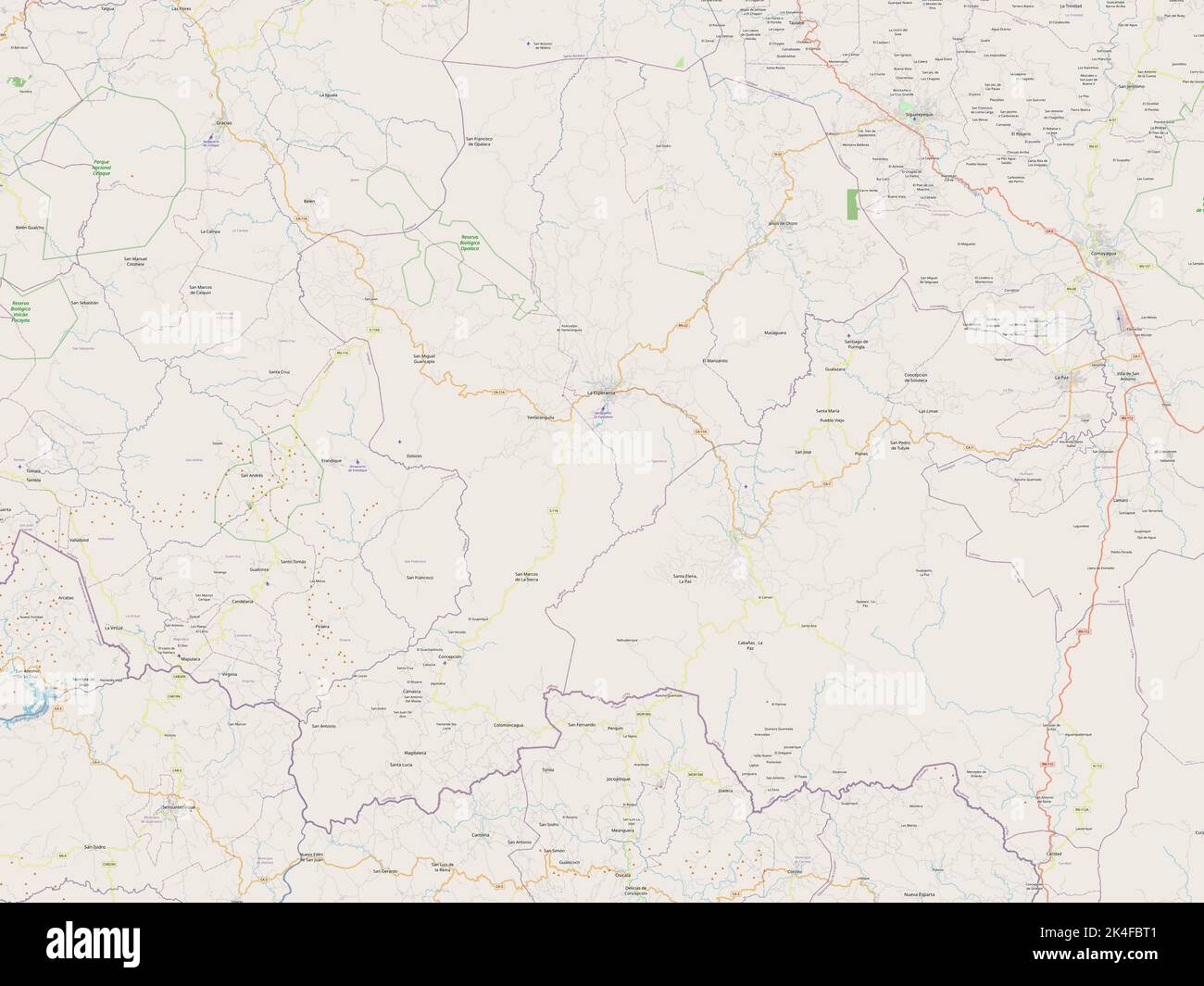 Intibuca, department of Honduras. Open Street Map Stock Photo - Alamy