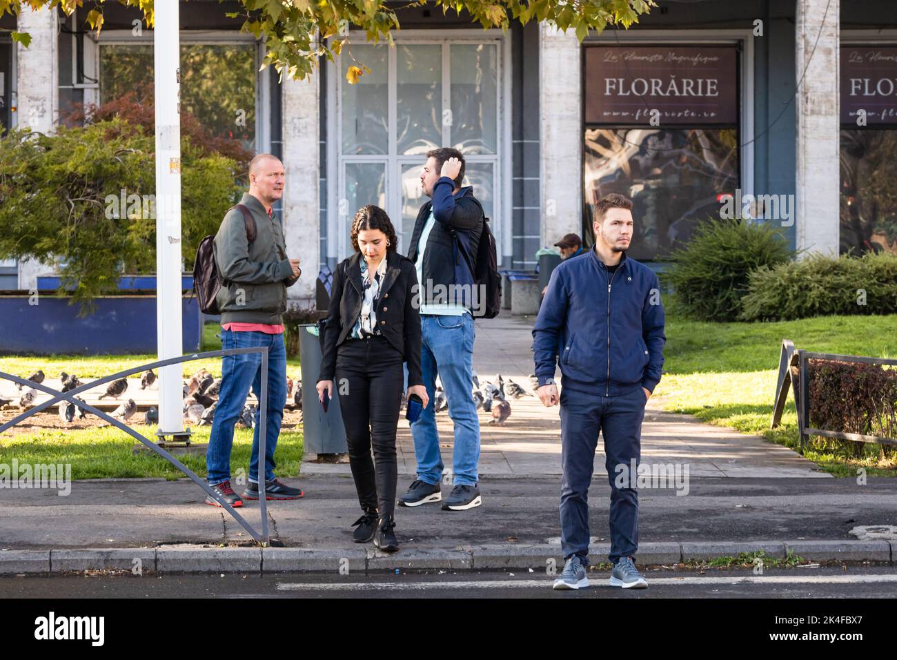 People and tourists walking in Bucharest Old Town, Romania, 2022 Stock ...