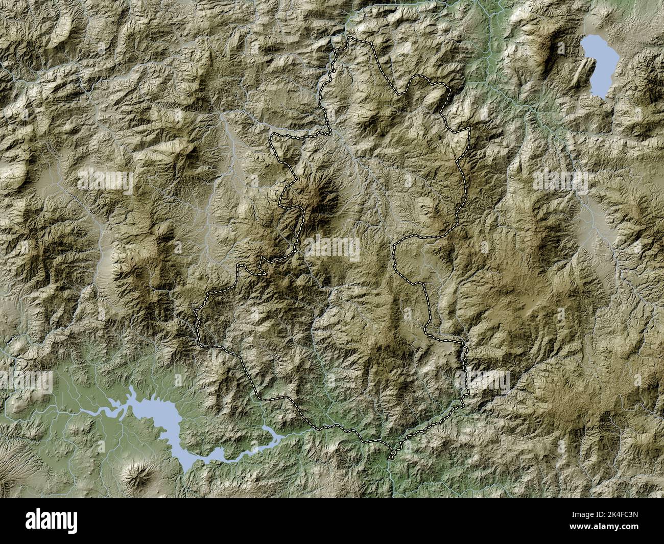 Lempira, department of Honduras. Elevation map colored in wiki style ...