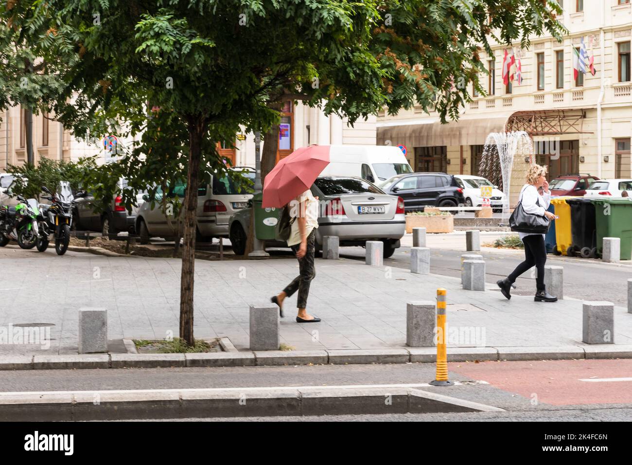 People and tourists walking in Bucharest Old Town, Romania, 2022 Stock ...