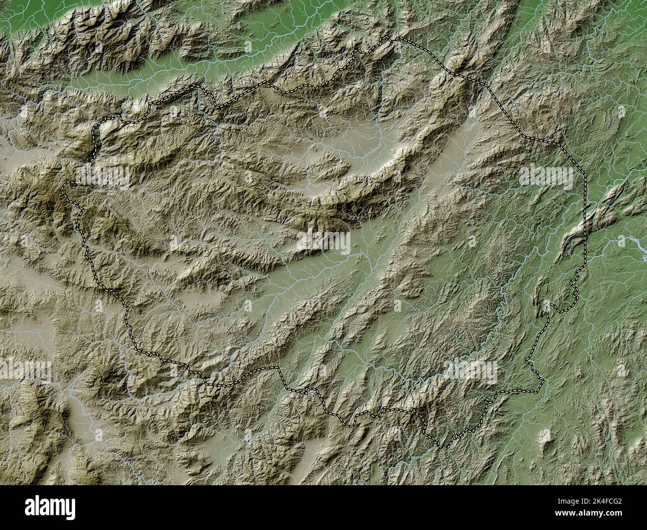 Olancho, department of Honduras. Elevation map colored in wiki style ...