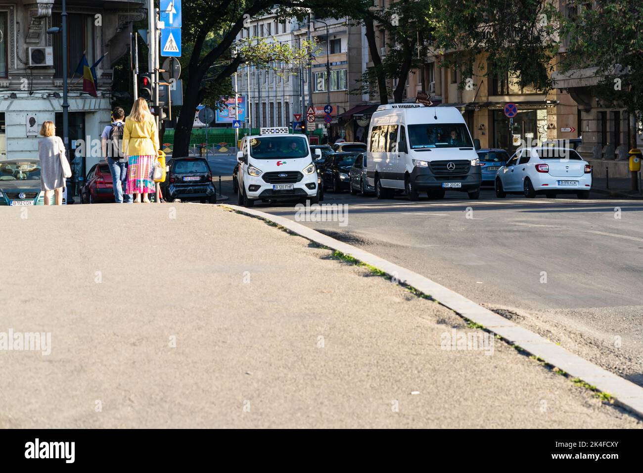 People and tourists walking in Bucharest Old Town, Romania, 2022 Stock ...