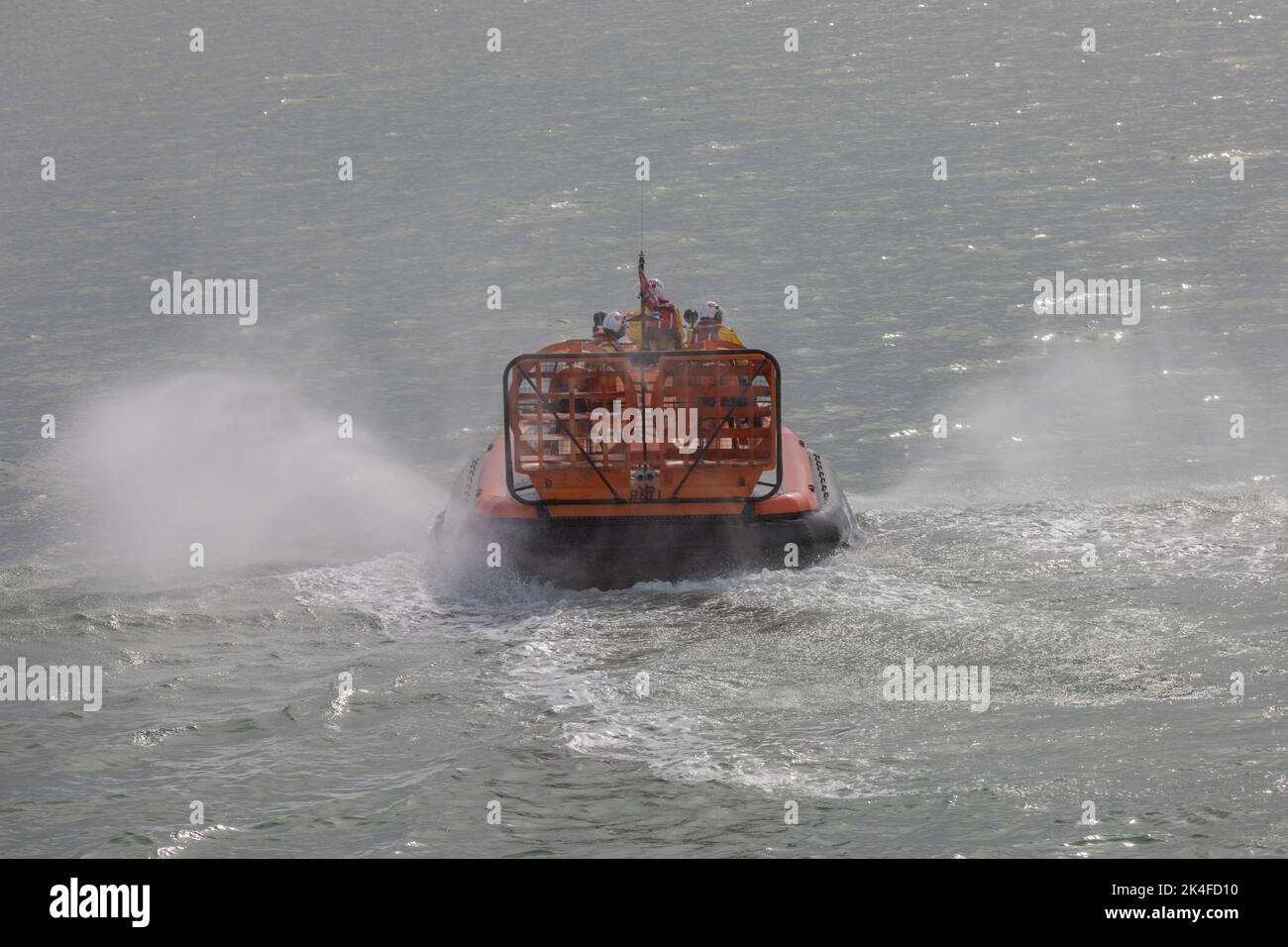 RNLI inshore rescue hovercraft, Vera Ravine, in the water near Southend ...