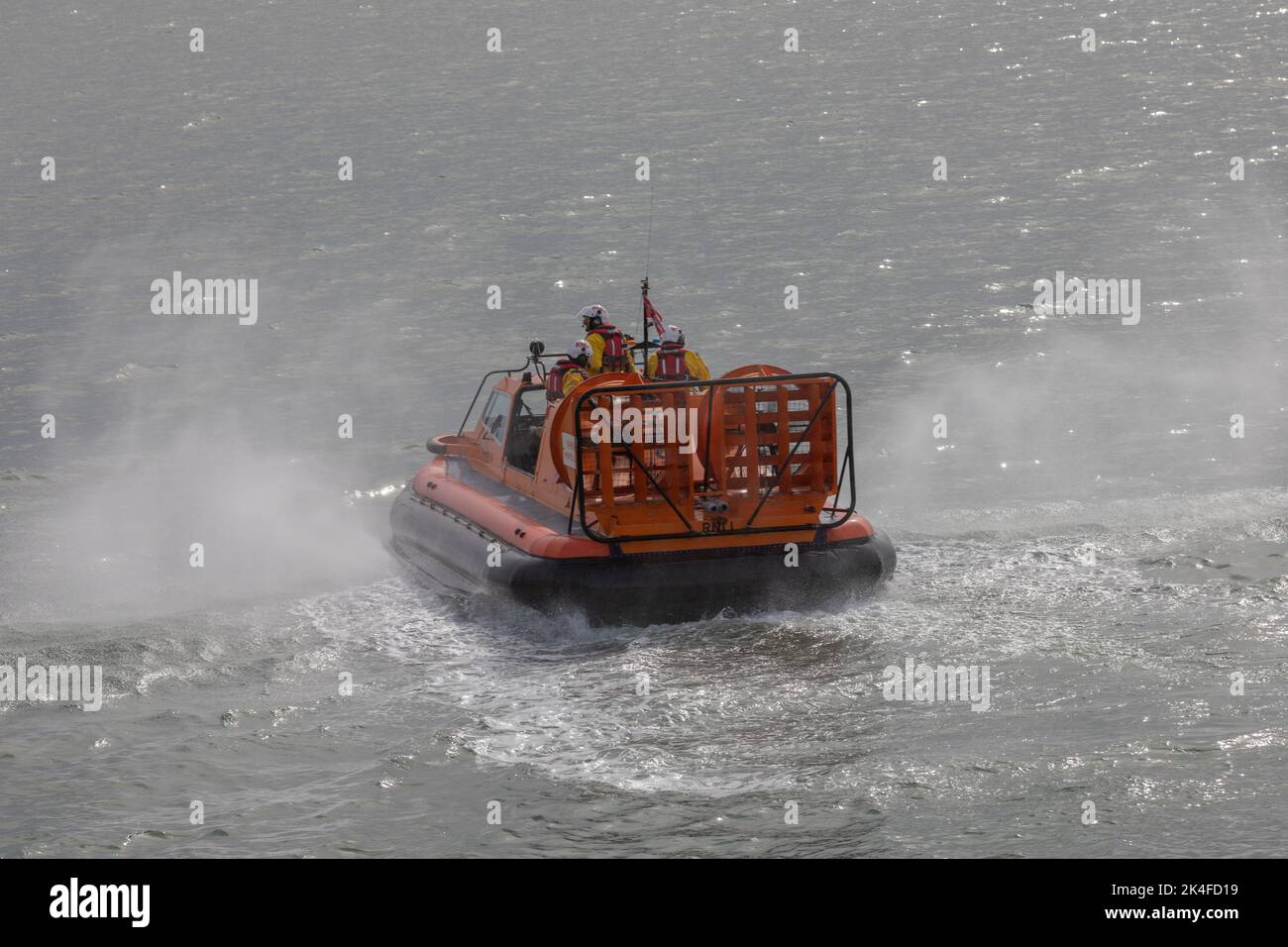 RNLI inshore rescue hovercraft, Vera Ravine, in the water near Southend Pier. Southend-on-Sea ...