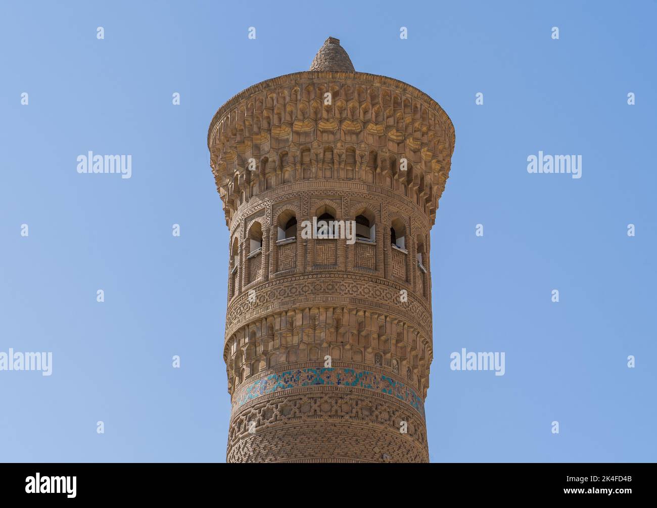 Zoom of Kalon Minaret Tower, Bukhara Stock Photo - Alamy