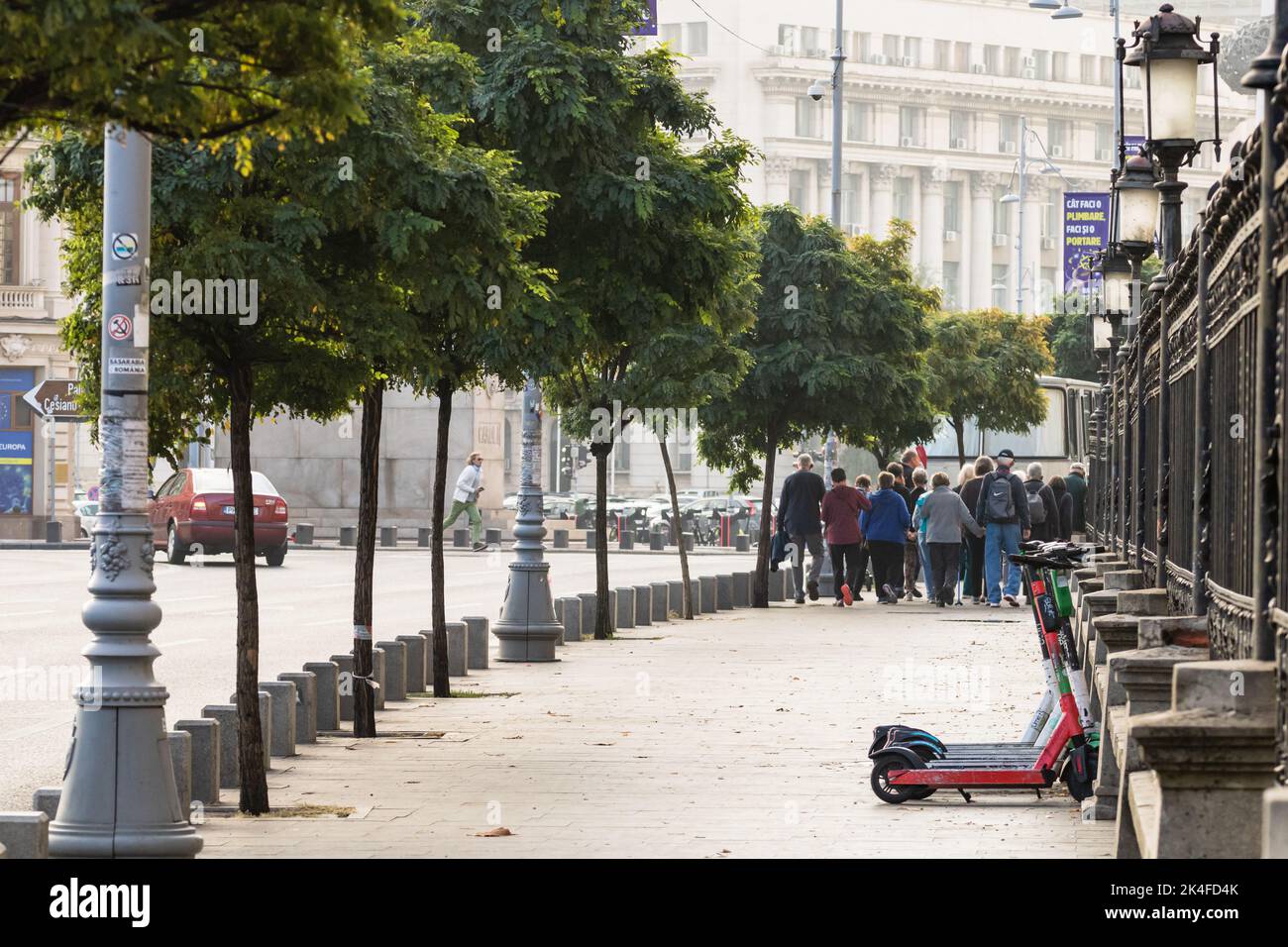 People and tourists walking in Bucharest Old Town, Romania, 2022 Stock ...