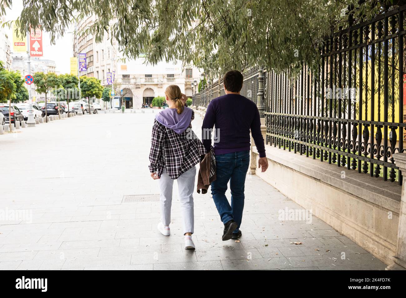 People and tourists walking in Bucharest Old Town, Romania, 2022 Stock ...