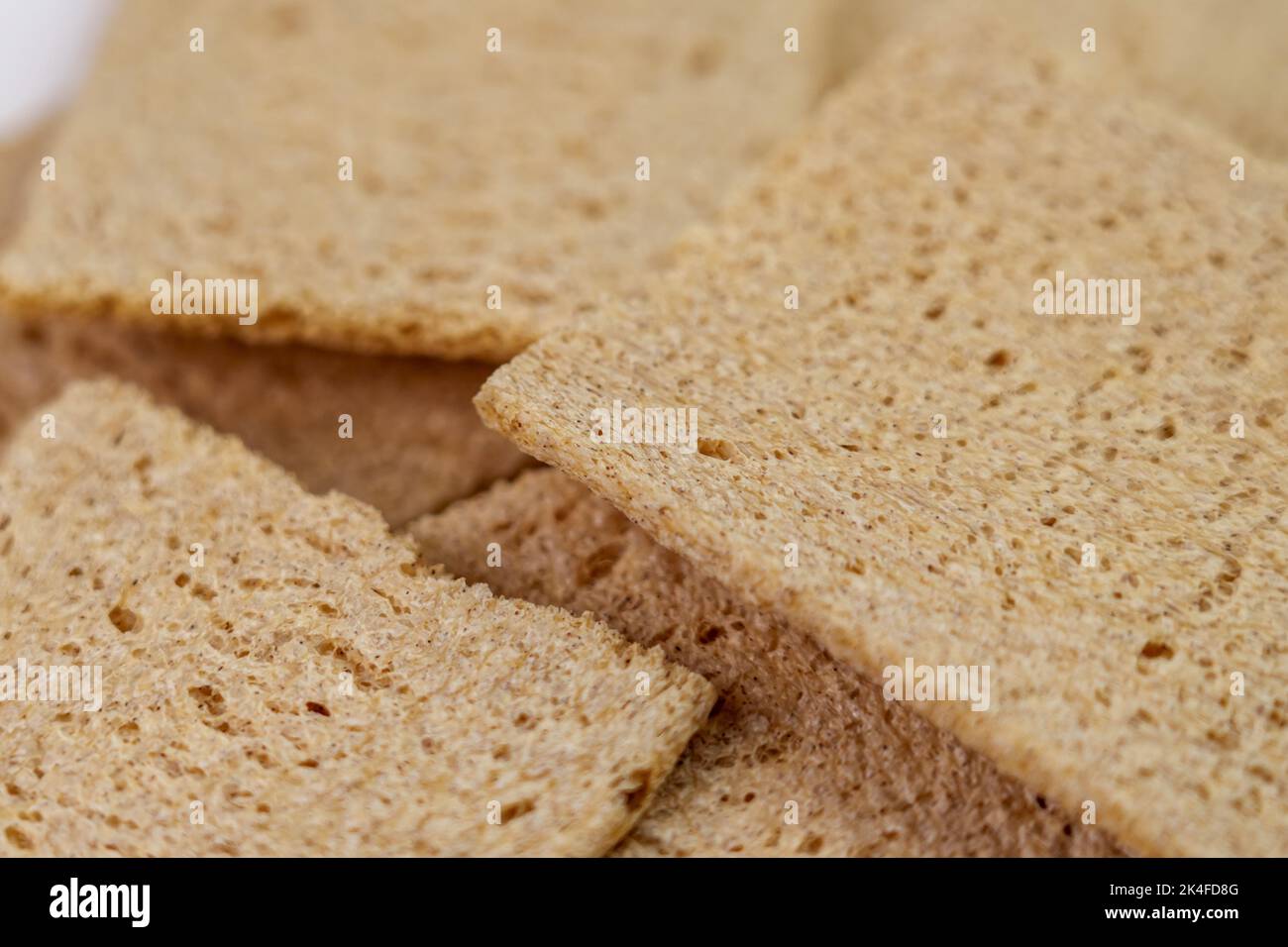 The texture of dietary crispbread buckwheat. Macro Stock Photo - Alamy