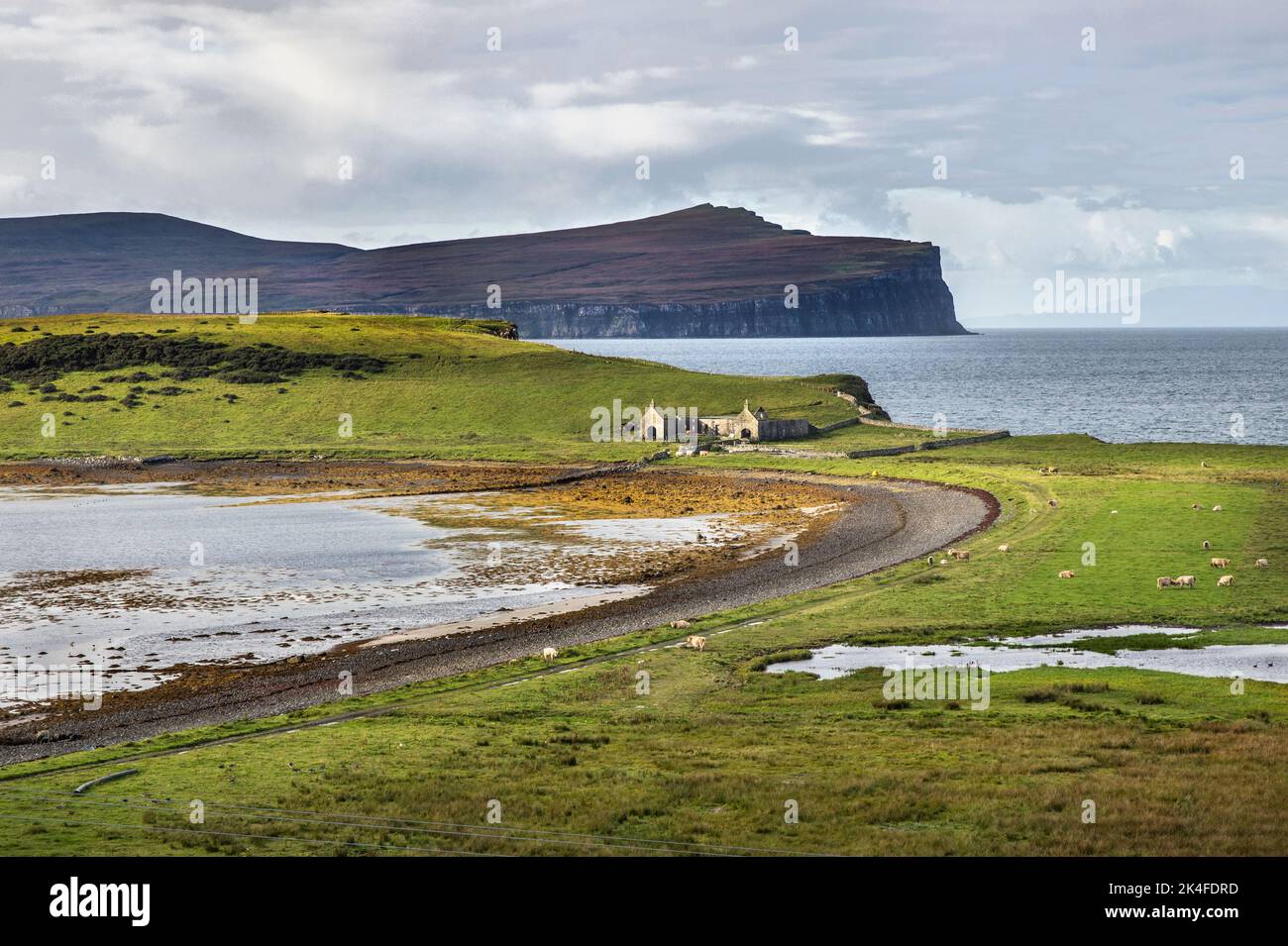 Trumpan ruins near Waternish point at Ardmore bay Isle of Skye Stock ...