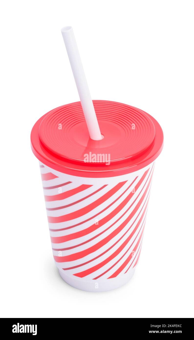 Plastic Soda Cup With Straw Cut Out on White Stock Photo - Alamy