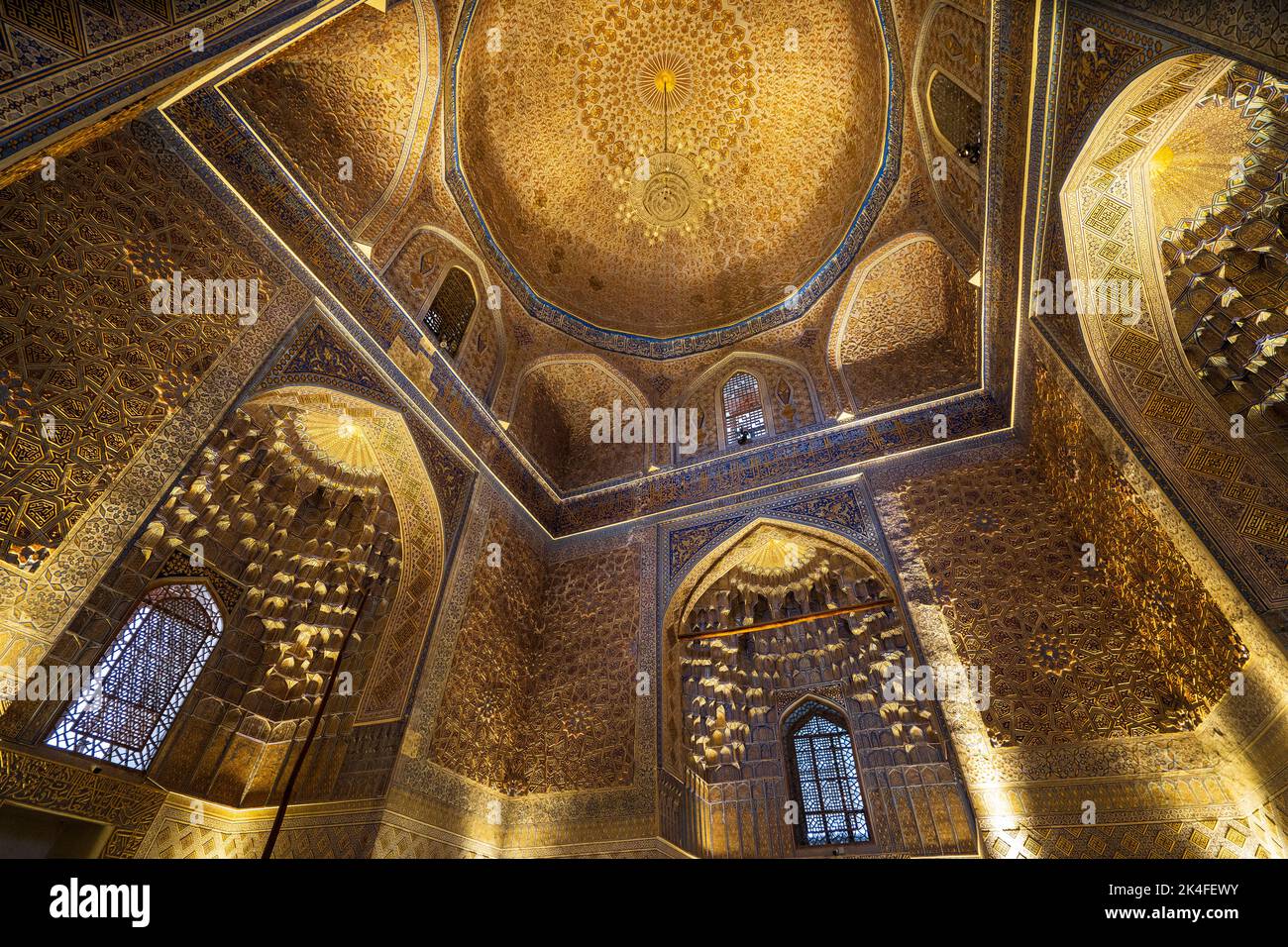 Golden interior of the Gur Emir Mausoleum in Samarkand Stock Photo - Alamy