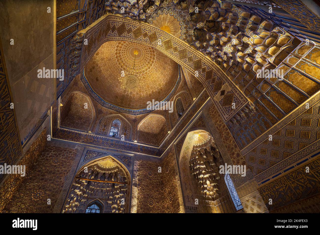 Golden interior of the Gur Emir Mausoleum in Samarkand Stock Photo - Alamy