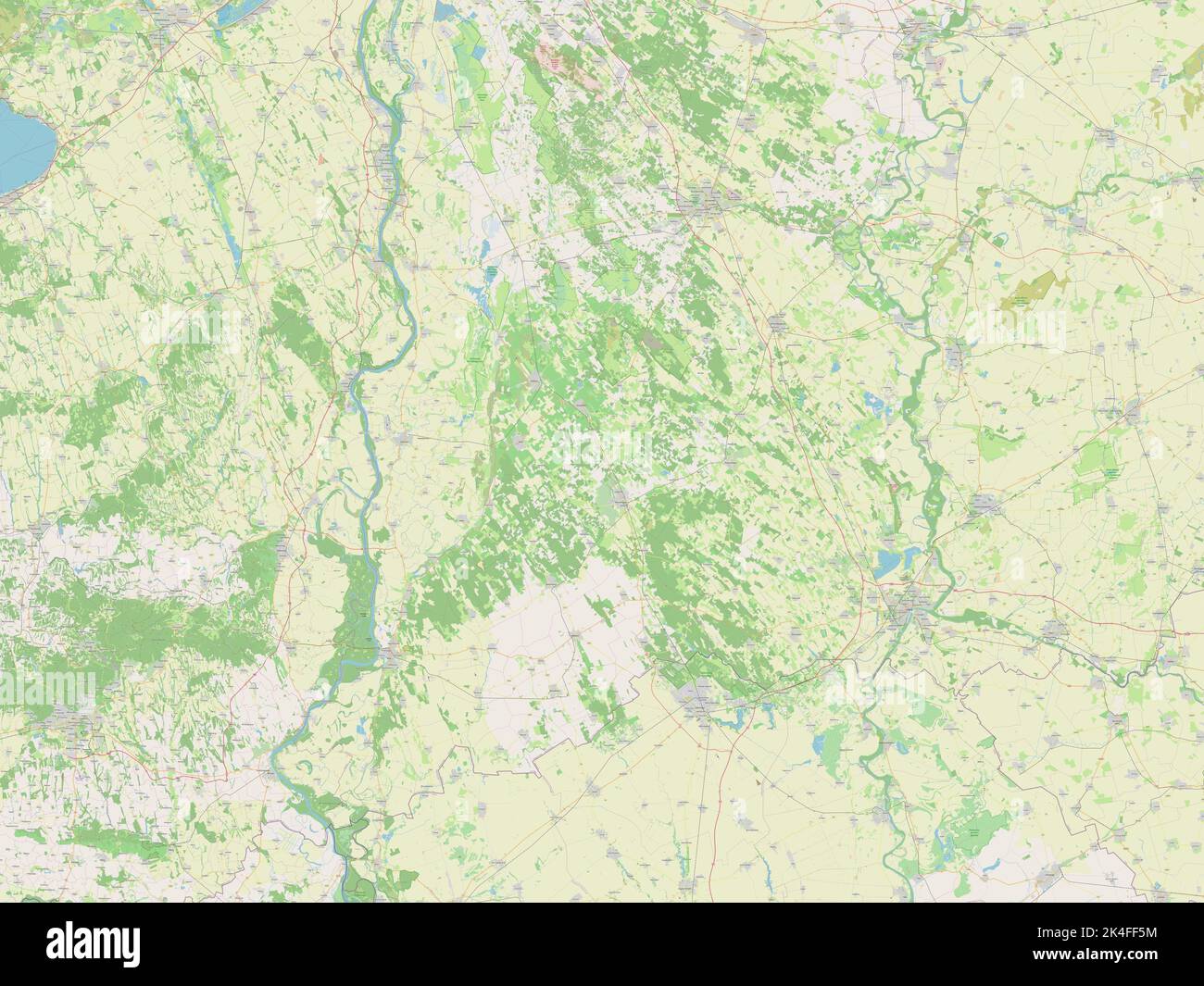Bacs-Kiskun, county of Hungary. Open Street Map Stock Photo - Alamy