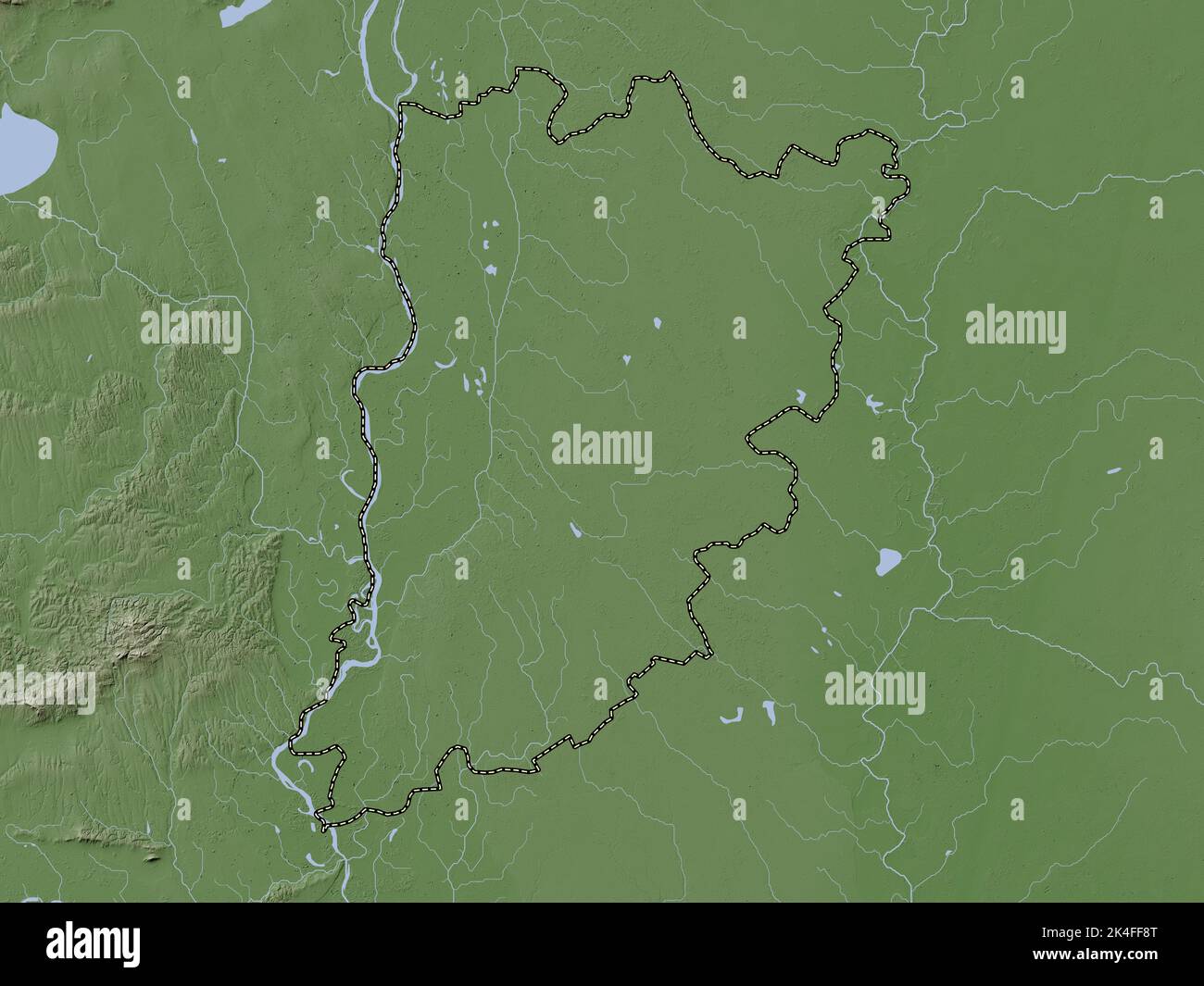 Bacs-Kiskun, county of Hungary. Elevation map colored in wiki style ...