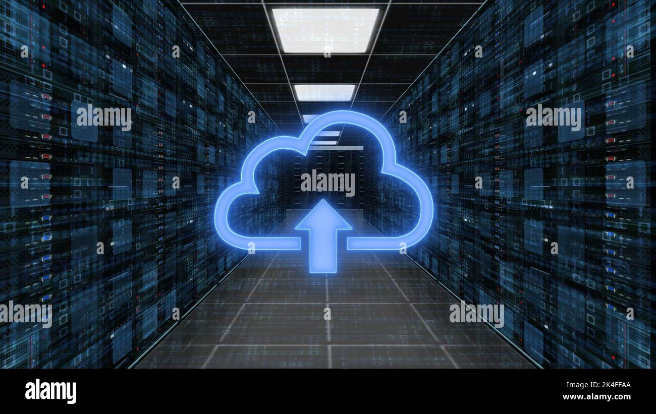 Data security technology concept with cloud upload symbol on server ... Data security technology concept with cloud upload symbol on server ...