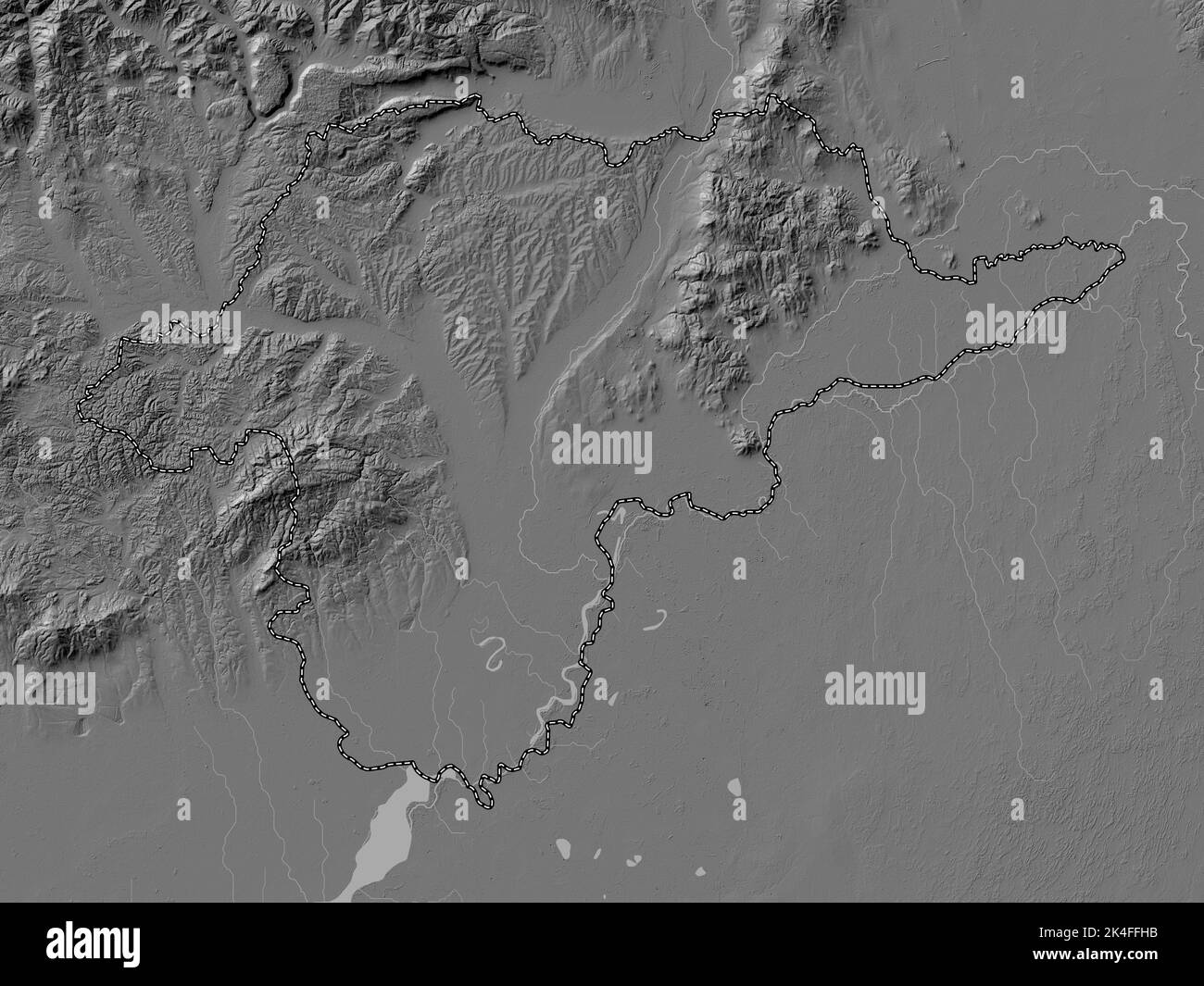 Borsod-Abauj-Zemplen, county of Hungary. Bilevel elevation map with ...