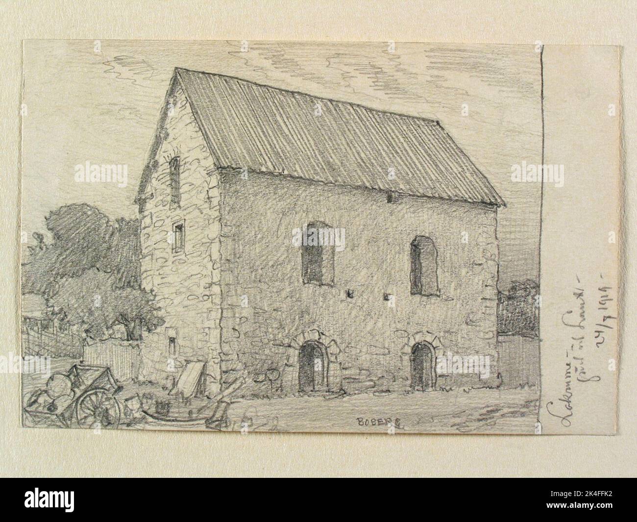 Lauks Gård, Lokrume, Gotland. Medieval packing houses. Drawing of ...